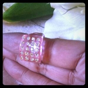 Jewelry | Vintage Transparent Pink Lucite Ring | Poshmark